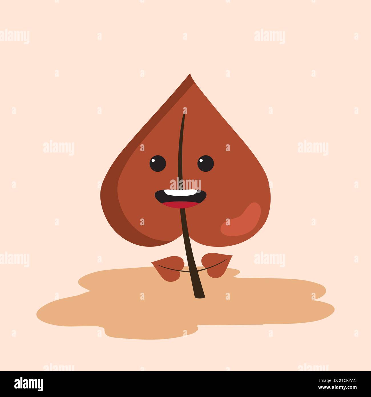 Cute happy leaf autumn character Vector Stock Vector Image & Art - Alamy