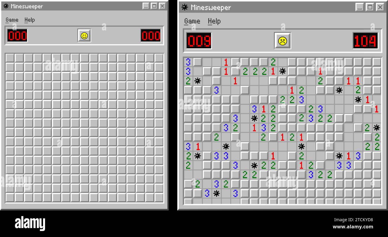 Sapper interface start and end of game Stock Vector Image & Art - Alamy