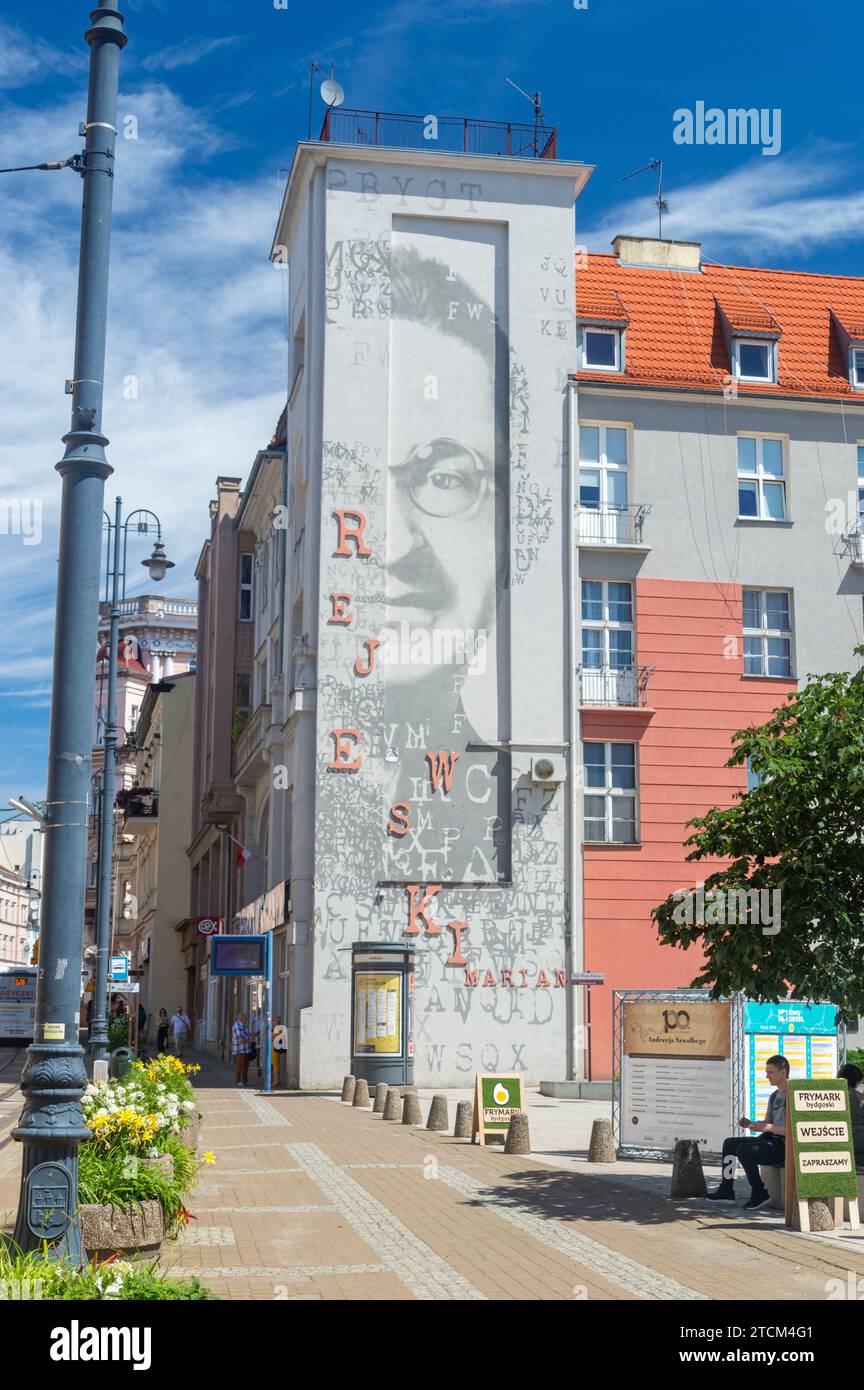 Bydgoszcz, Poland - July 9, 2023: Painting on the building ...
