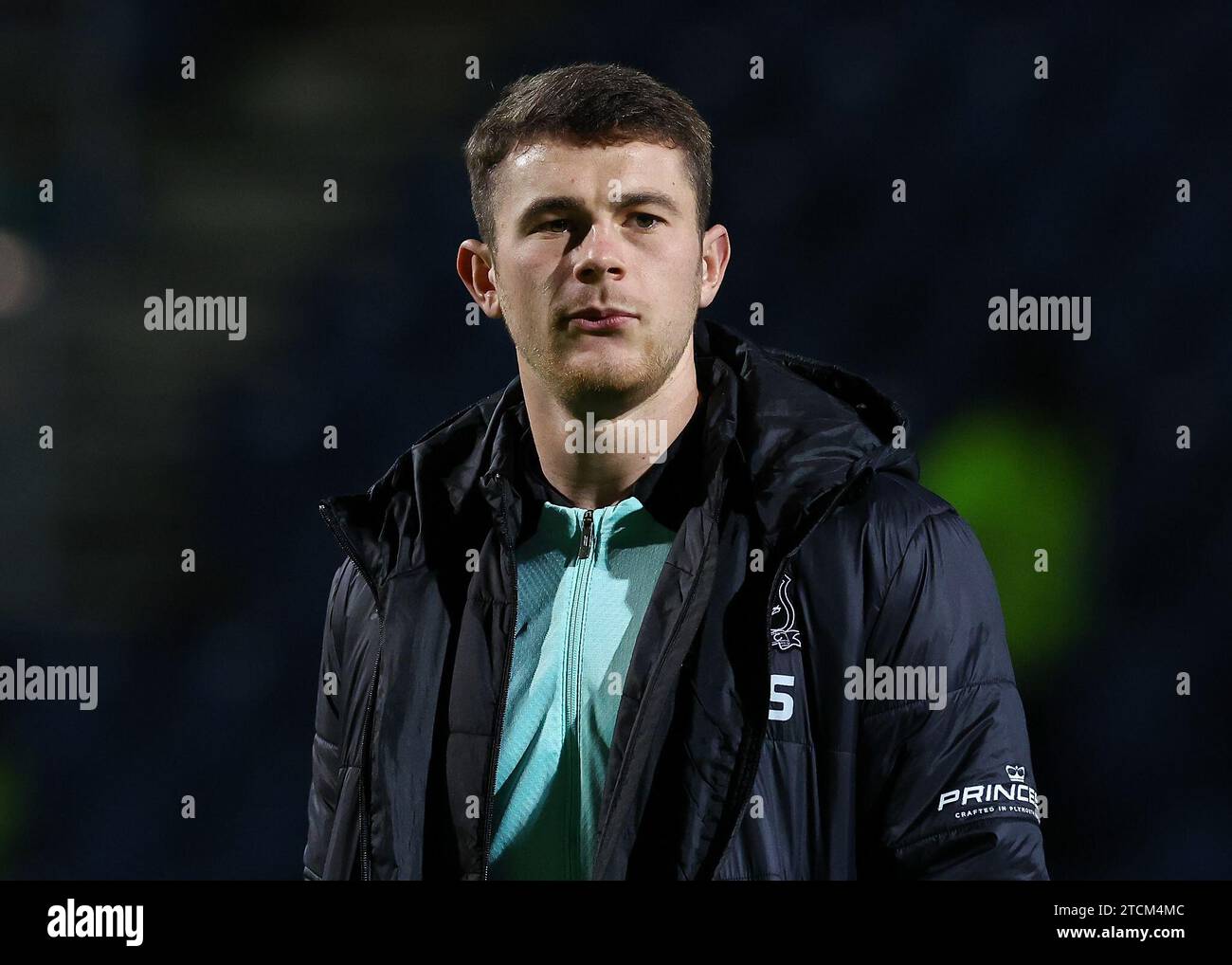 Adam Randell #20 of Plymouth Argyle walks on and inspect the pitch ...