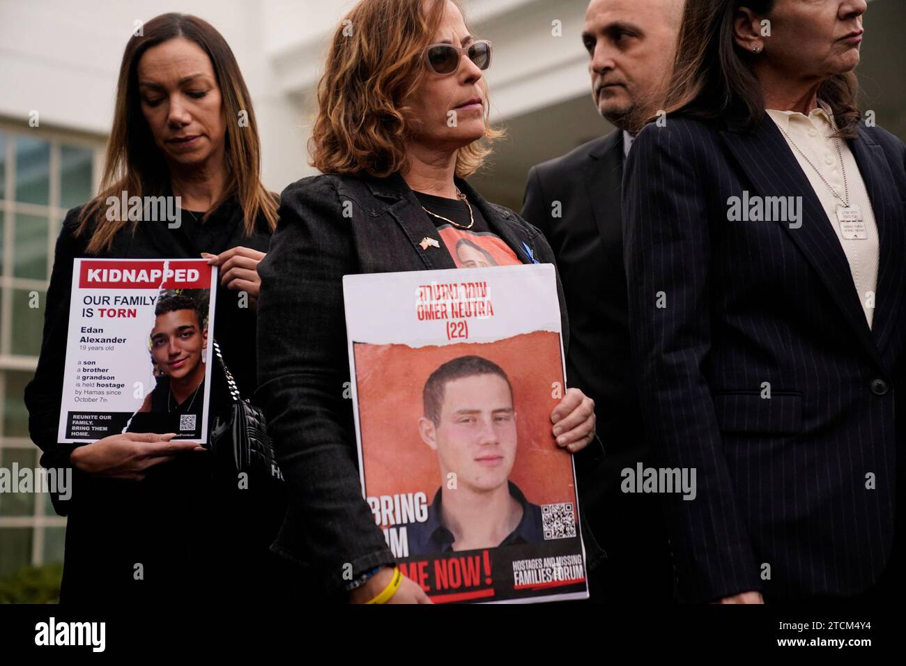 From left, Yael Alexander, mother of Eden Alexander, Orna Neutra, mother of Omer Neutra, Adi ...
