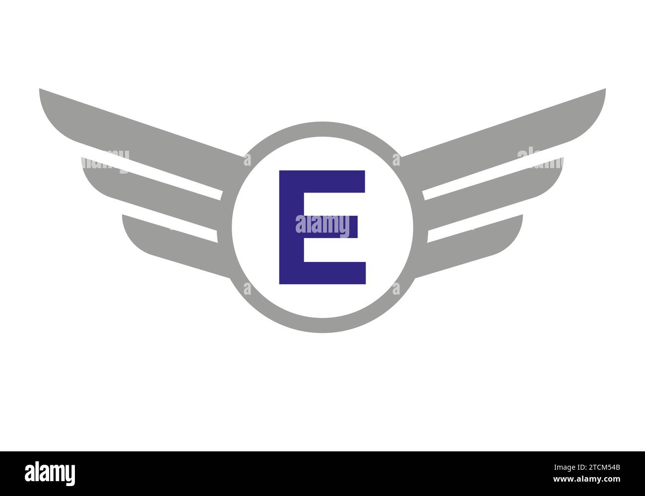 Wing Logo On Letter E, Transportation Symbol, Transport Wing Sign Stock ...