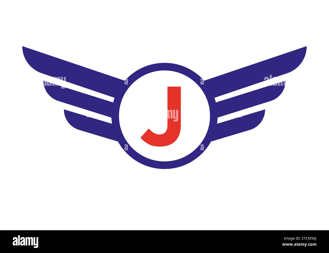 Wing Logo On Letter J, Transportation Symbol, Transport Wing Sign Stock ...