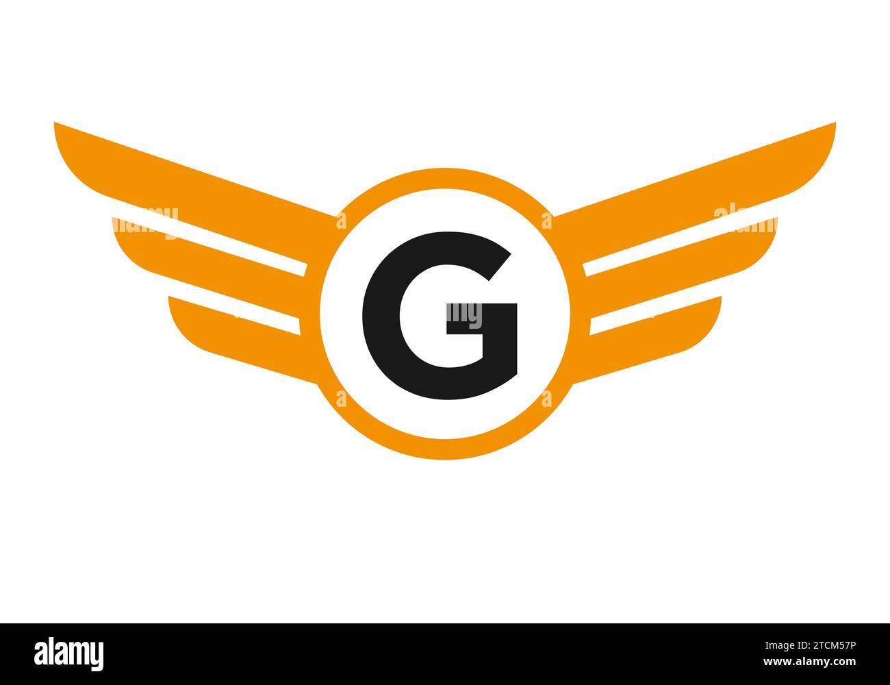 Wing Logo On Letter G, Transportation Symbol, Transport Wing Sign Stock ...