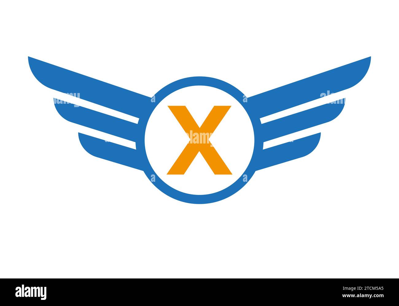 Wing Logo On Letter X, Transportation Symbol, Transport Wing Sign Stock ...
