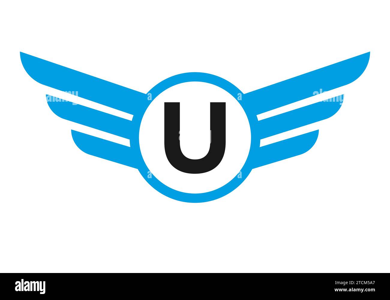 Wing Logo On Letter U, Transportation Symbol, Transport Wing Sign Stock ...