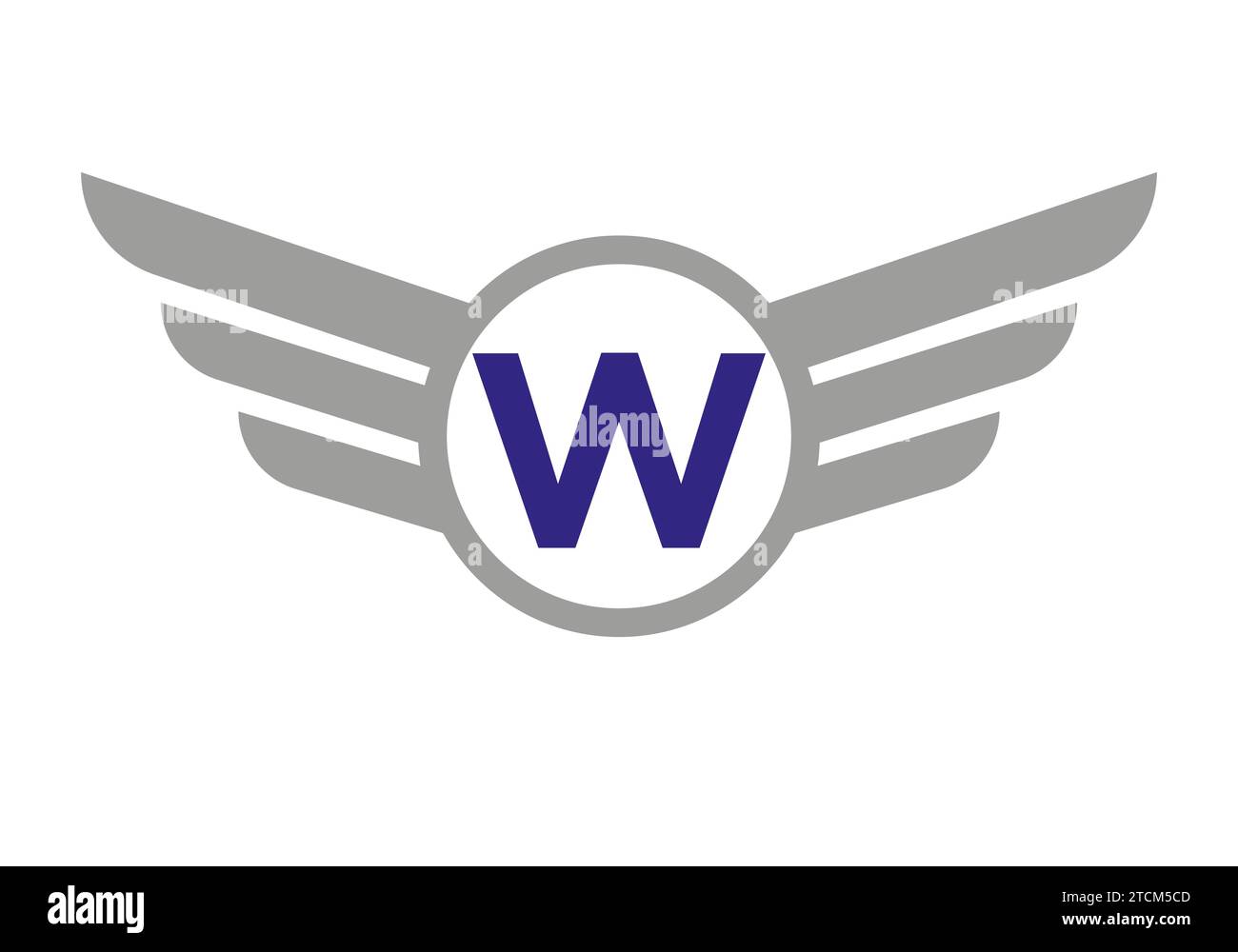 Wing Logo On Letter W, Transportation Symbol, Transport Wing Sign Stock ...