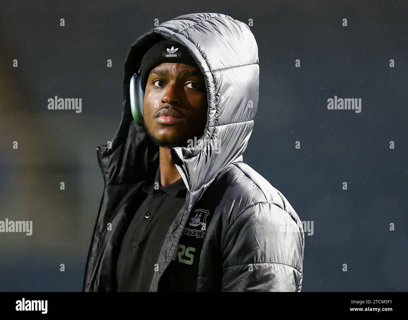 Bali Mumba #2 of Plymouth Argyle walks on and inspect the pitch during ...