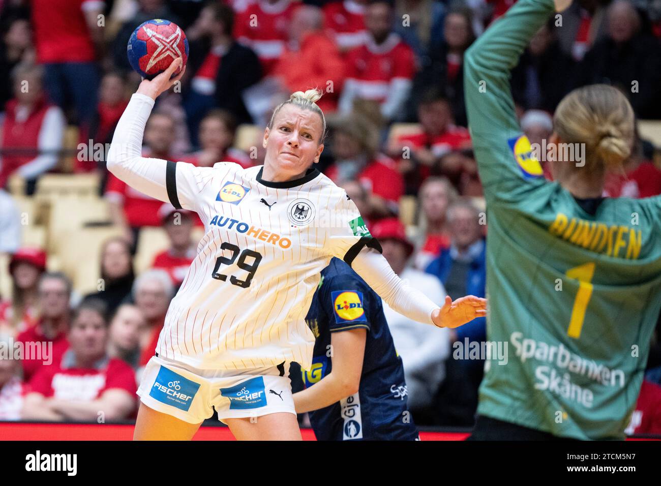 Herning, Denmark. 13th Dec, 2023. Antje Döll of Germany in action with ...