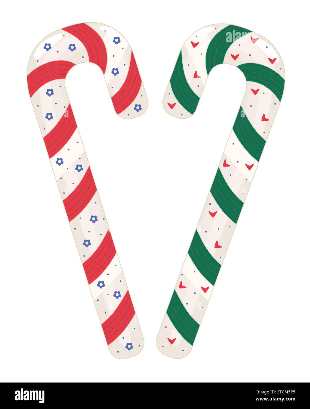 Two candy canes in a shape of heart, vector groovy colorful illustration Stock Vector Image ...