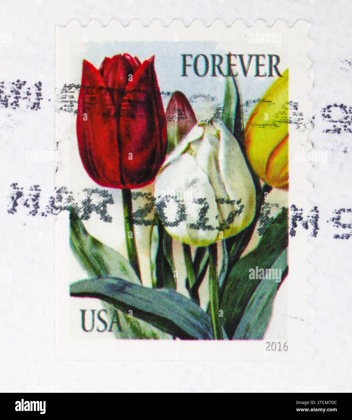 MOSCOW, RUSSIA - NOVEMBER 19, 2023: Postage stamp printed in United ...