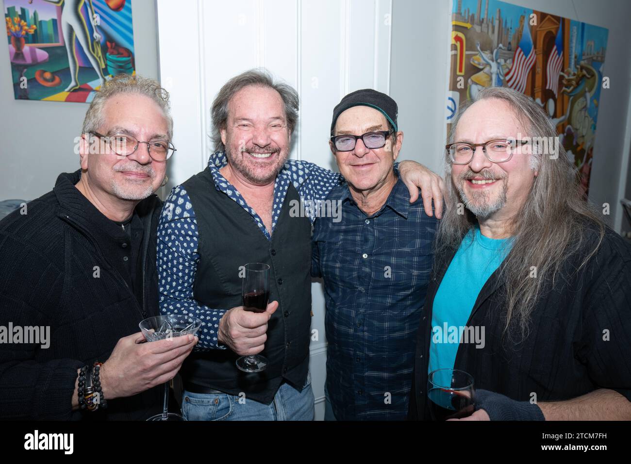 Billy Amedola, guest, Anton Fig and Rob Schwimmer attends Adam Sands ...