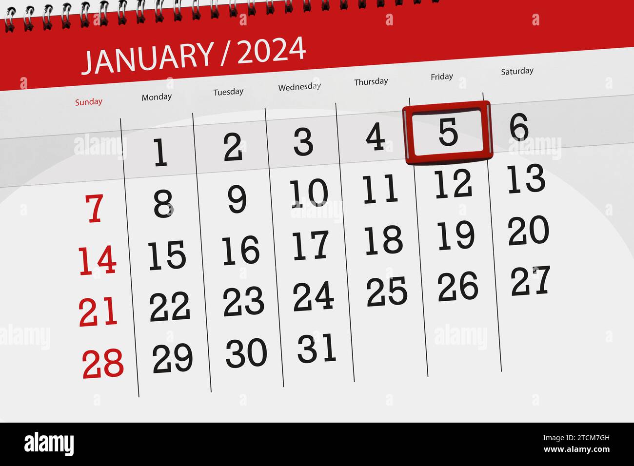 Friday 5 january 2024 hi-res stock photography and images - Alamy