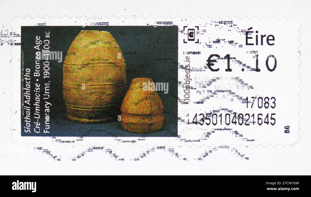 MOSCOW, RUSSIA - NOVEMBER 19, 2023: Postage stamp printed in Ireland ...