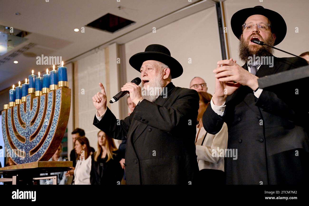 Berlin, Germany. 13th Dec, 2023. Rabbis Yitshak Ehrenberg (l) and ...
