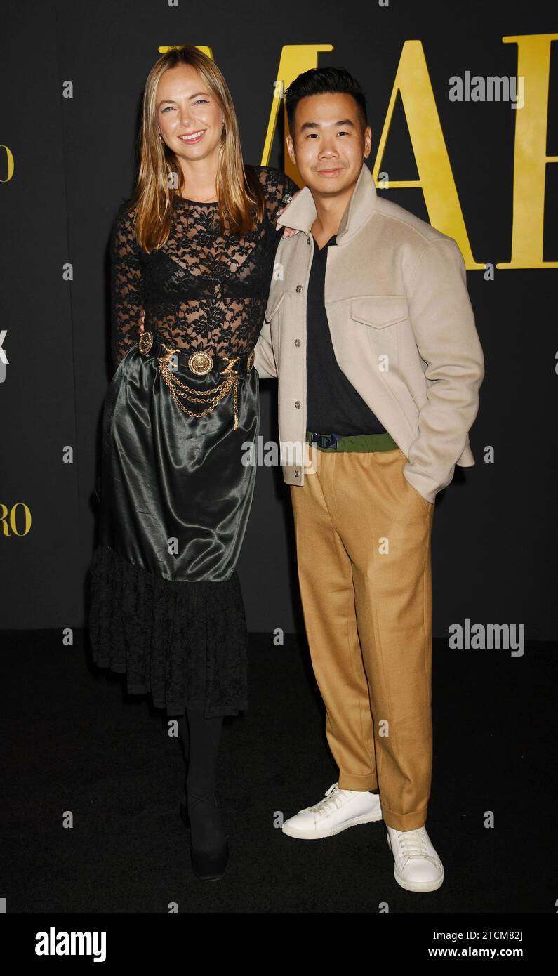 LOS ANGELES, CALIFORNIA - DECEMBER 12: David Ma (R) and guest attend ...