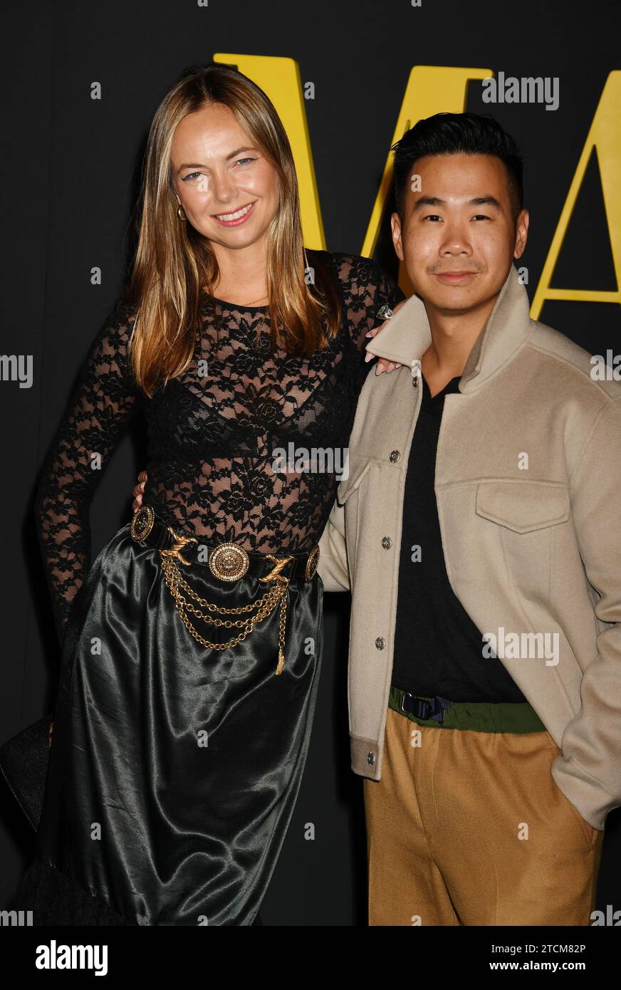 LOS ANGELES, CALIFORNIA - DECEMBER 12: David Ma (R) and guest attend ...