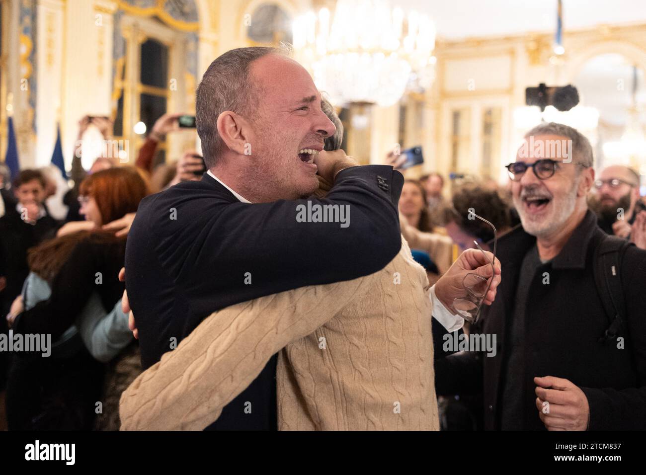 Paris, France. 13th Dec, 2023. Bourges mayor Yann Galut reacts after ...
