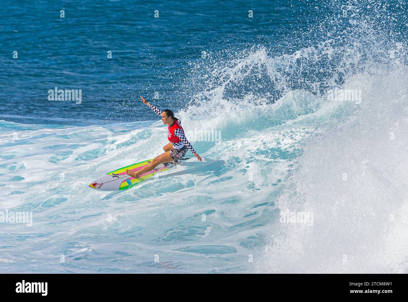 PUPUKEA, HI - December 12, 2023: Carissa Moore pictured at the 2023 ...