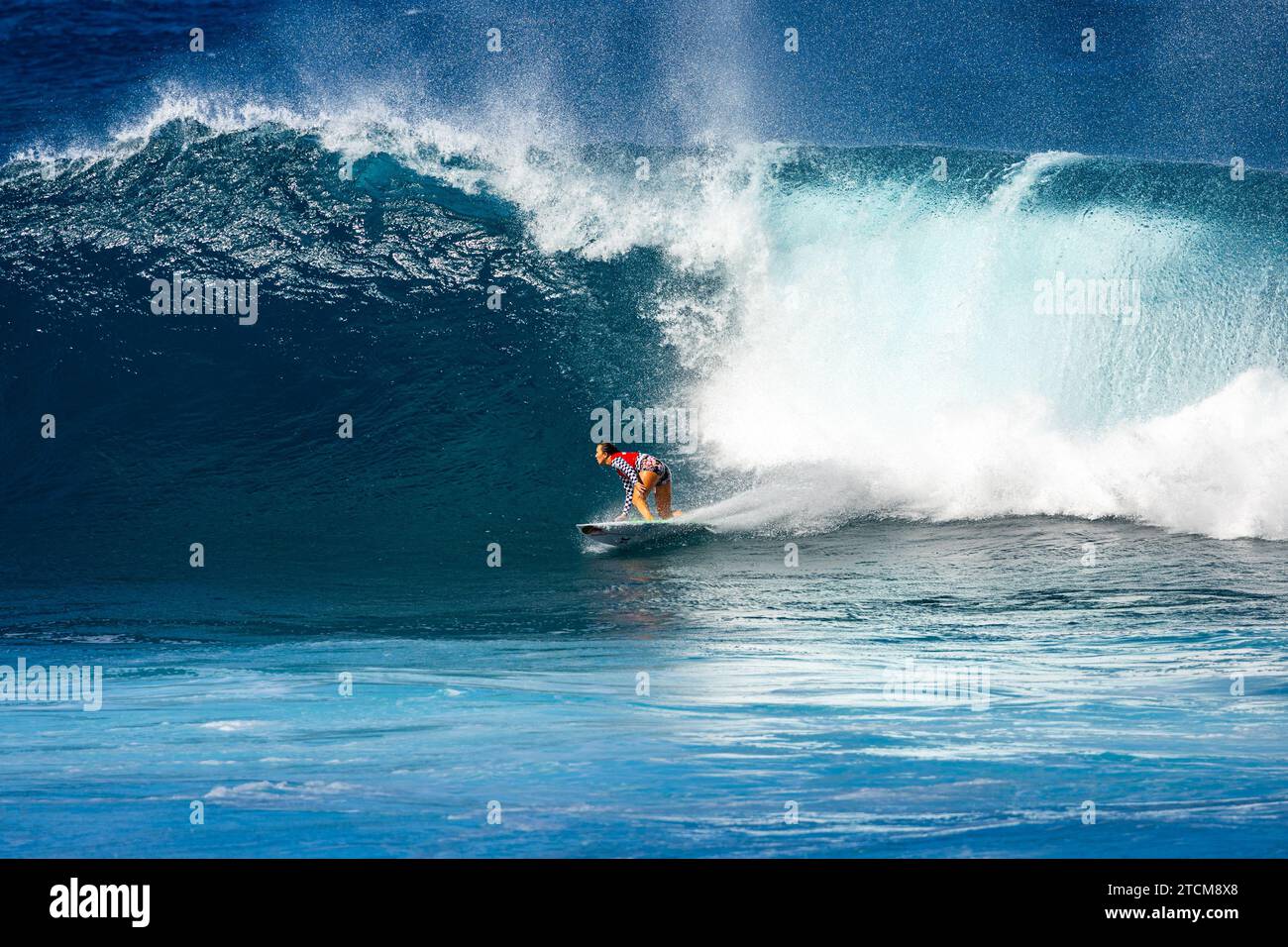 PUPUKEA, HI - December 12, 2023: Carissa Moore pictured at the 2023 ...