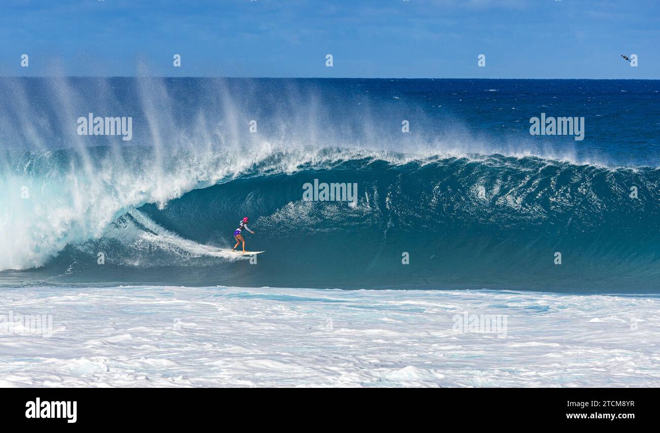 PUPUKEA, HI - December 12, 2023: Winner Moana Jones Wong pictured at ...