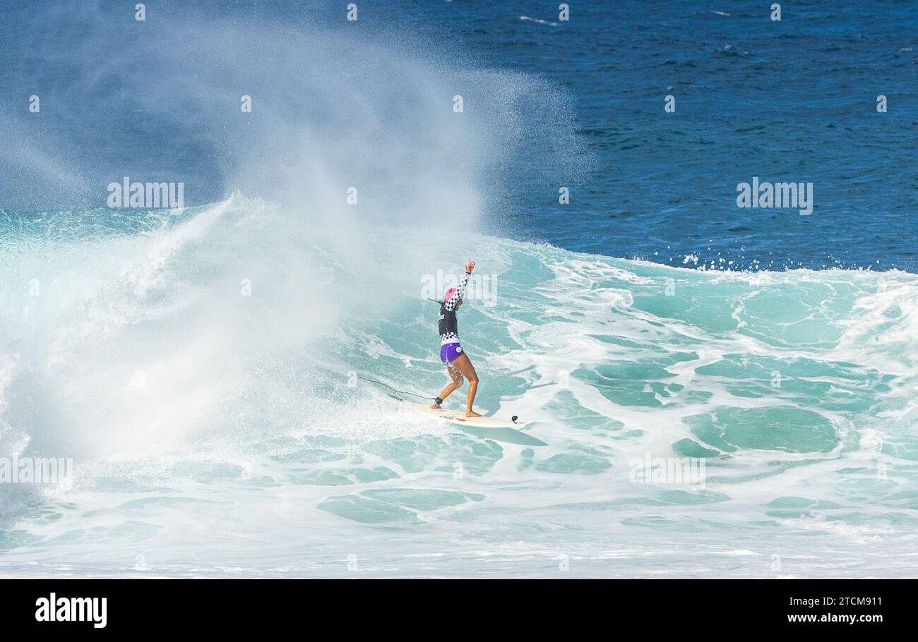Pupukea, HI, USA. 12th Dec, 2023. Winner Moana Jones Wong pictured at ...