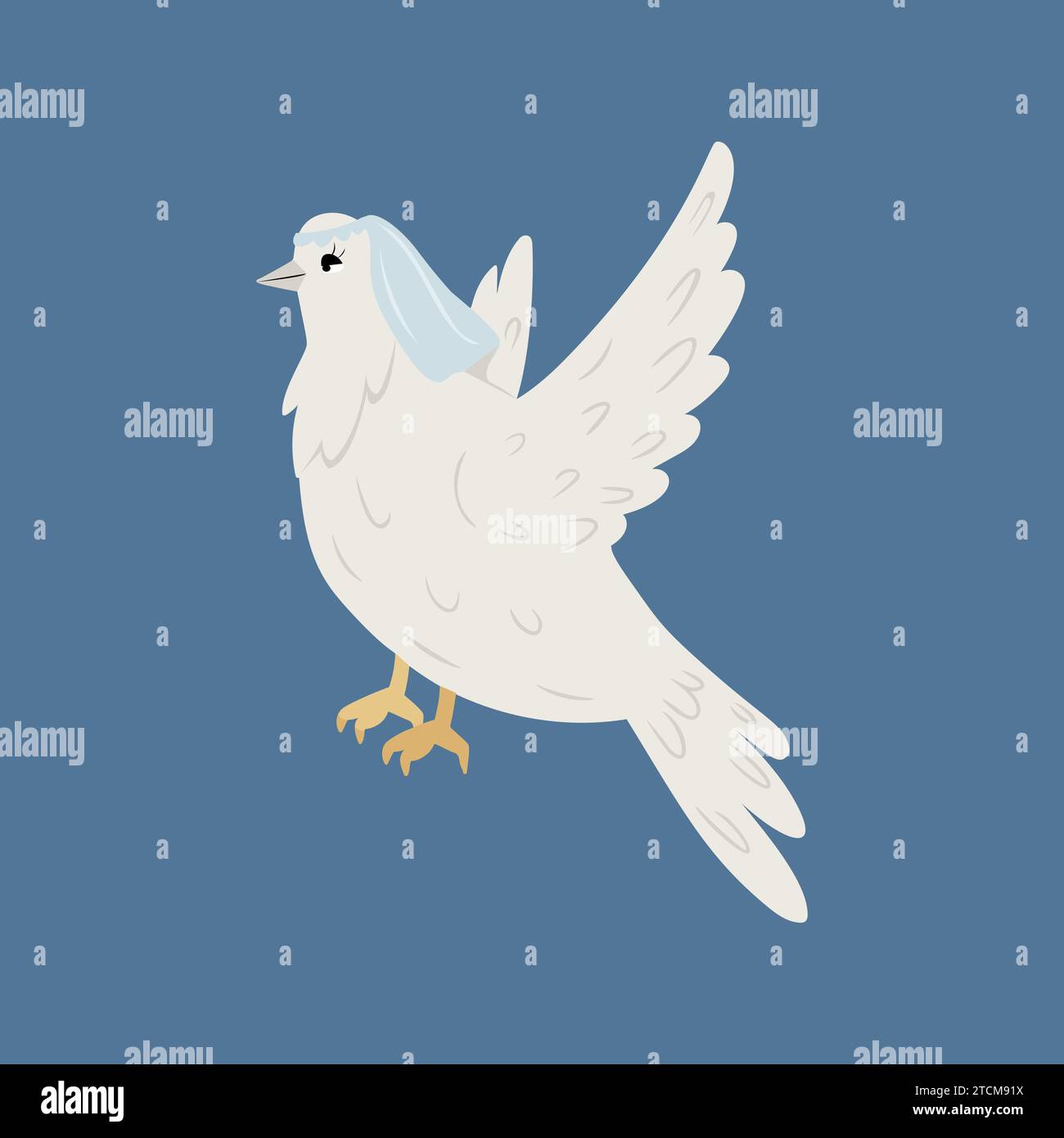 A white dove in a veil. Wedding dove. Vector illustration Stock Vector ...