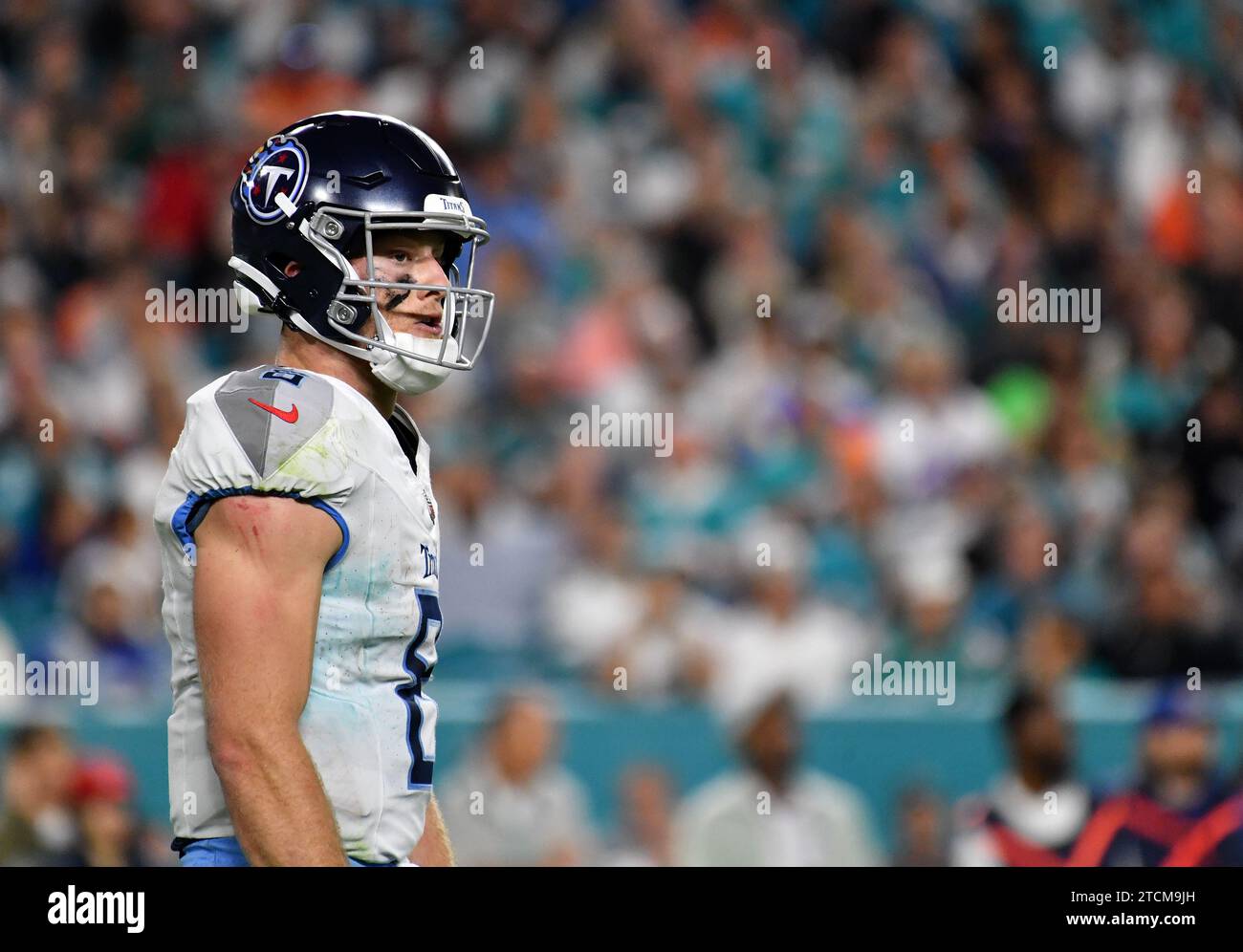 Tennessee Titans quarterback Will Levis #8 looks on during the game ...