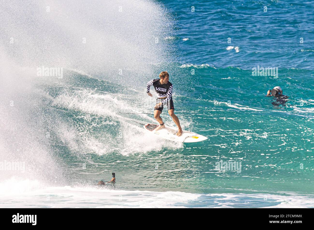PUPUKEA, HI - December 12, 2023: Winner John John Florence pictured at ...