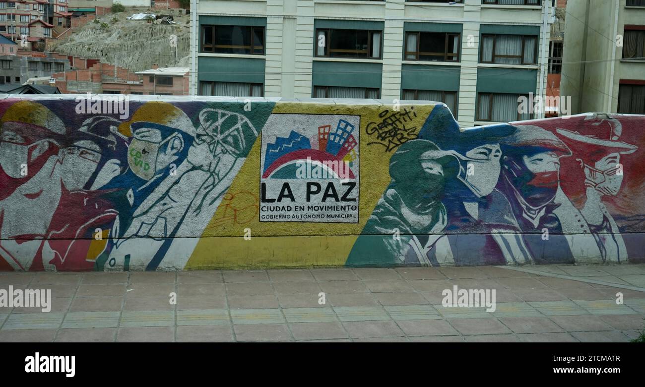 Street Art "City in Motion, Municiupal Autonomous Government". La Paz ...