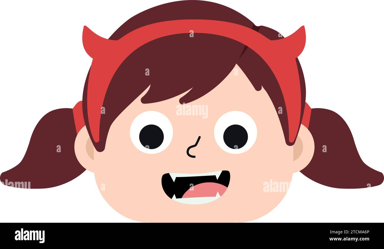 Cute female demon halloween costume avatar Vector Stock Vector Image ...