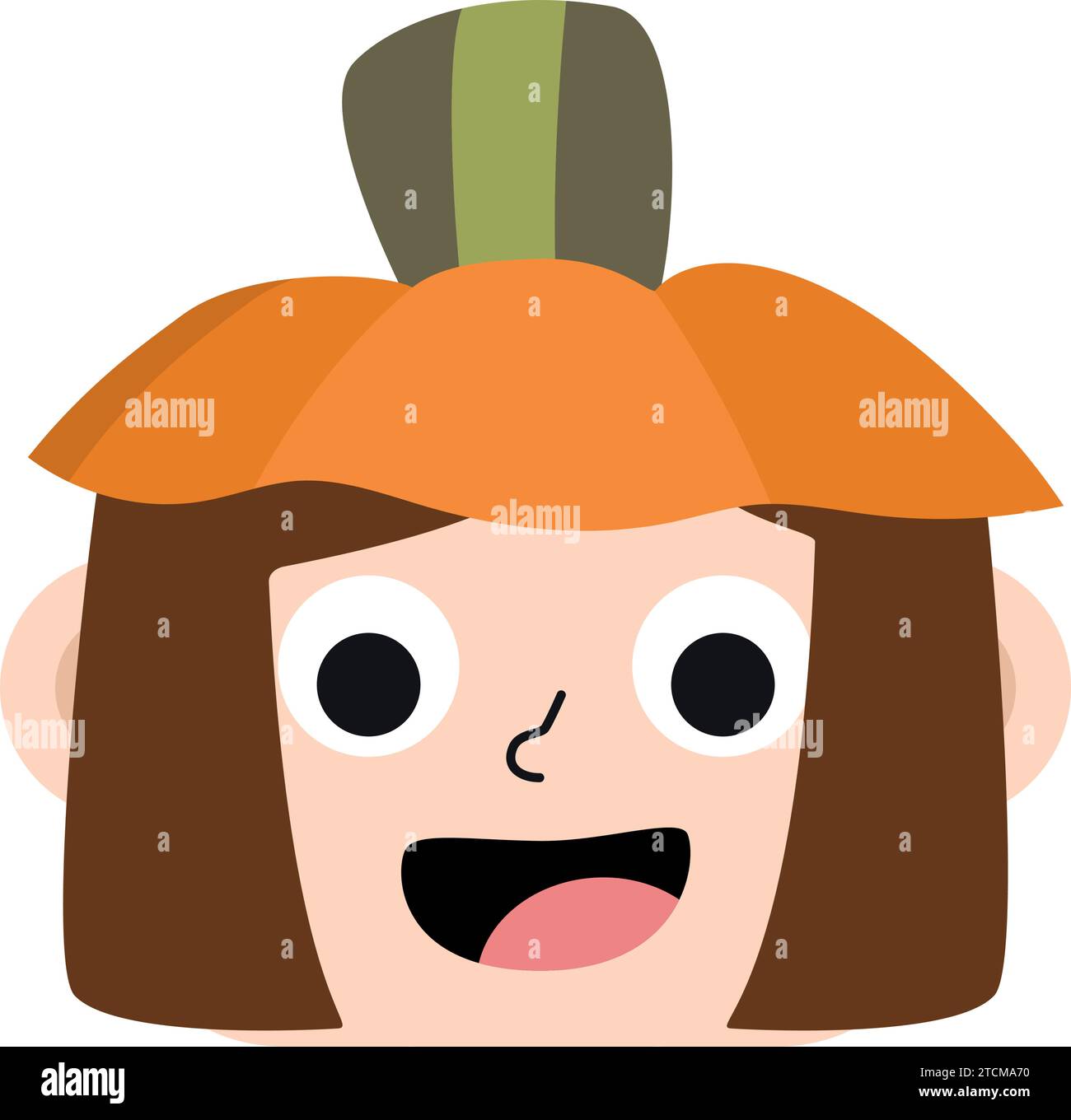 Cute female pumpkin halloween costume avatar Vector Stock Vector Image ...