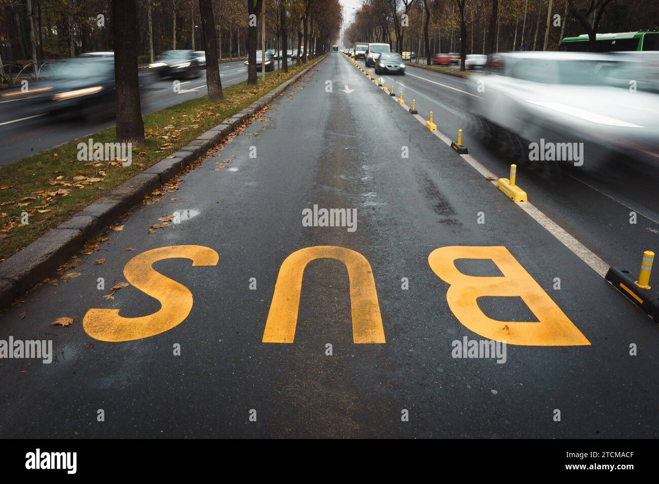 Bucharest, Romania - 13th Dec, 2023: Inauguration of the bus lane by ...