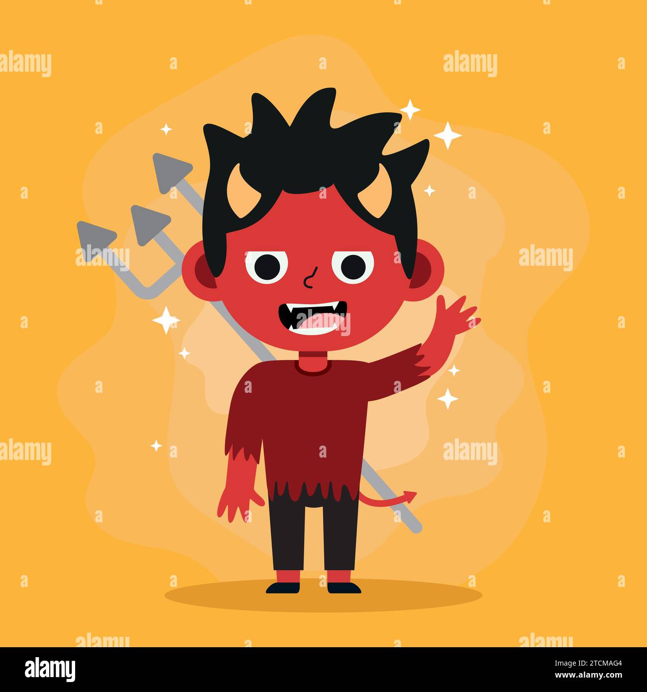 Cute male demon halloween costume character Vector Stock Vector Image ...