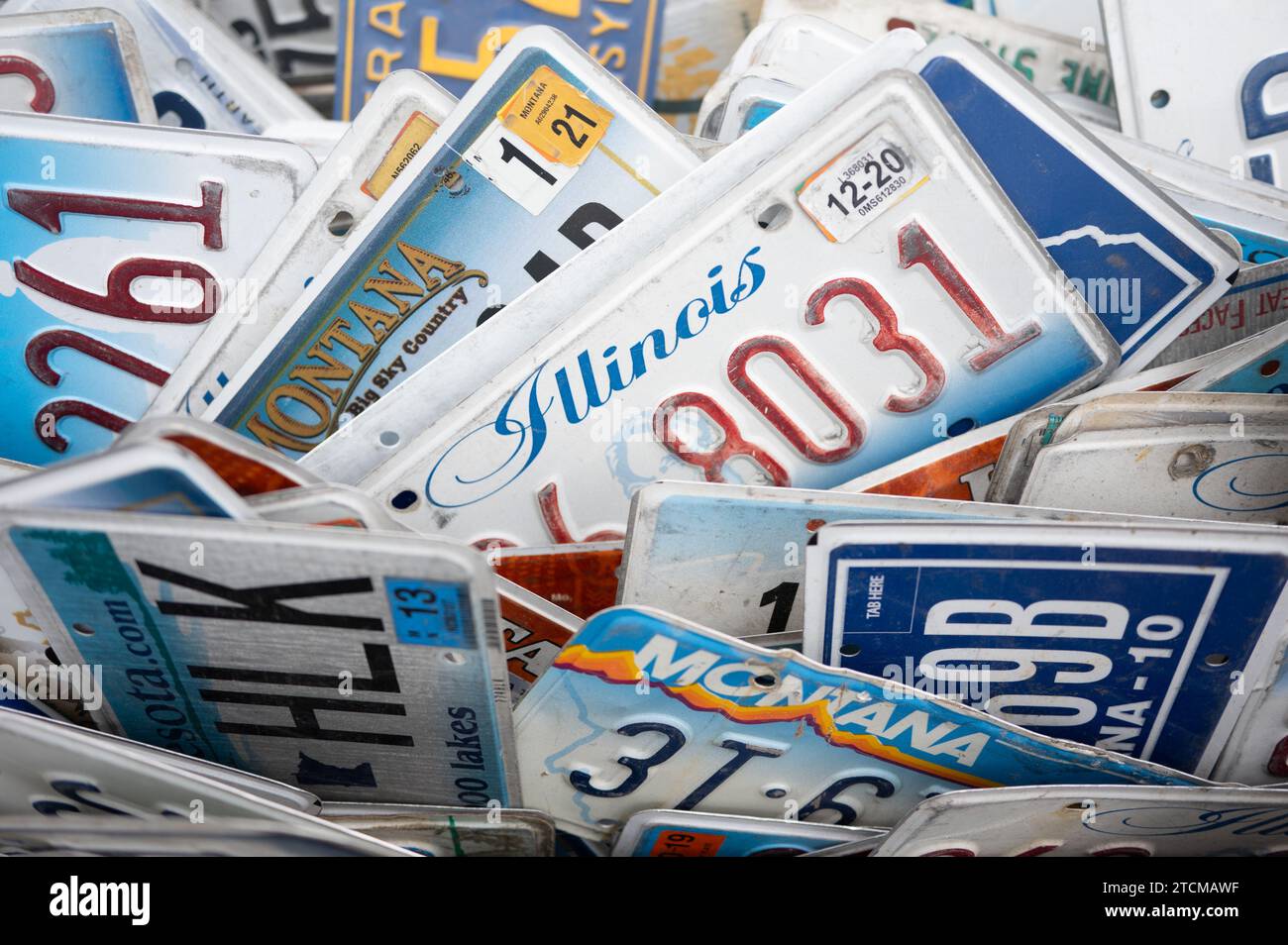 Provincetown, USA. 09th Sep, 2023. Numerous license plates from ...