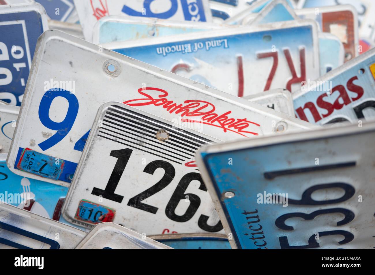 Provincetown, USA. 09th Sep, 2023. Numerous license plates from ...