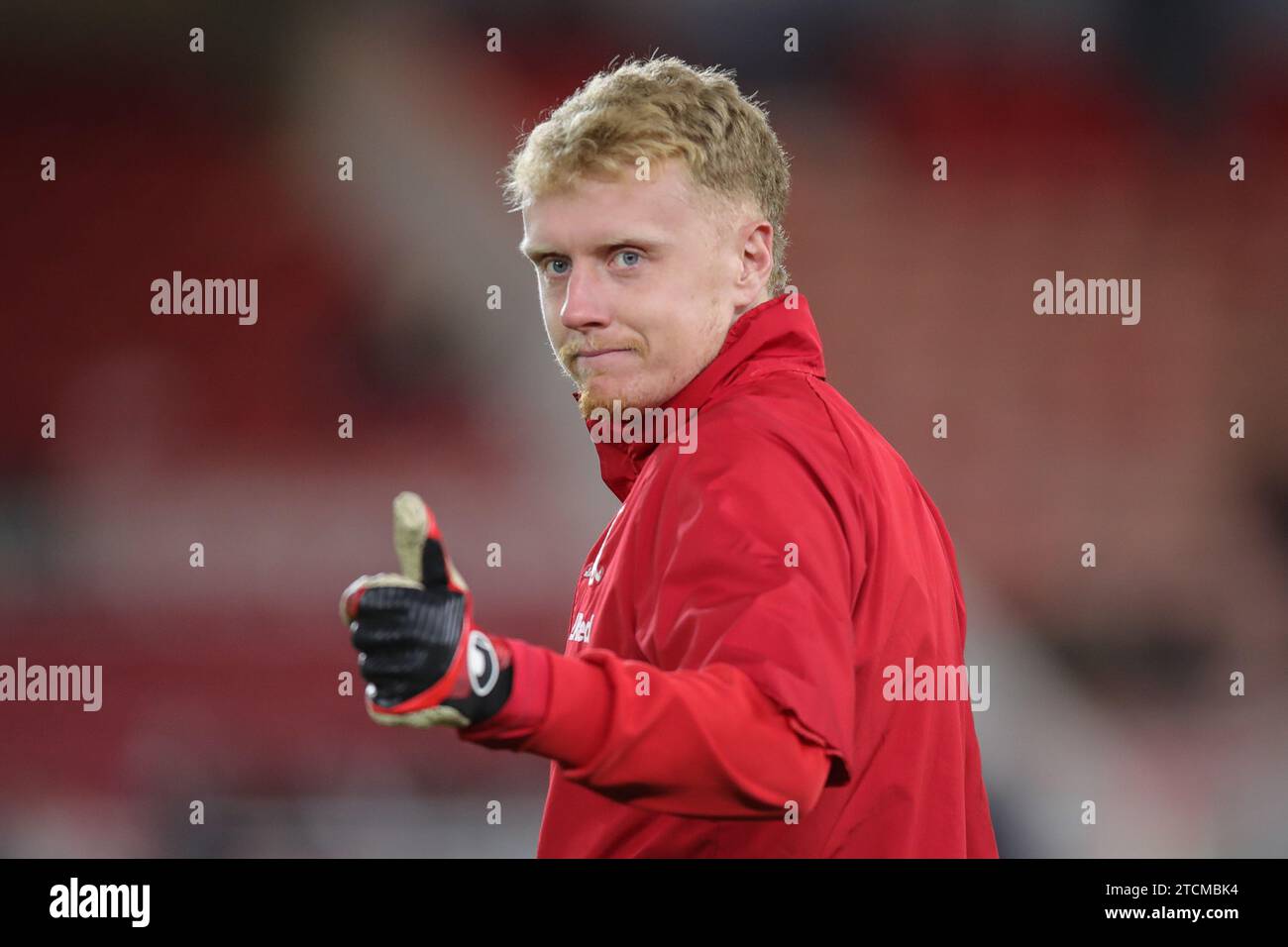 Tom Glover #23 of Middlesbrough during the pre match warm up ahead of ...