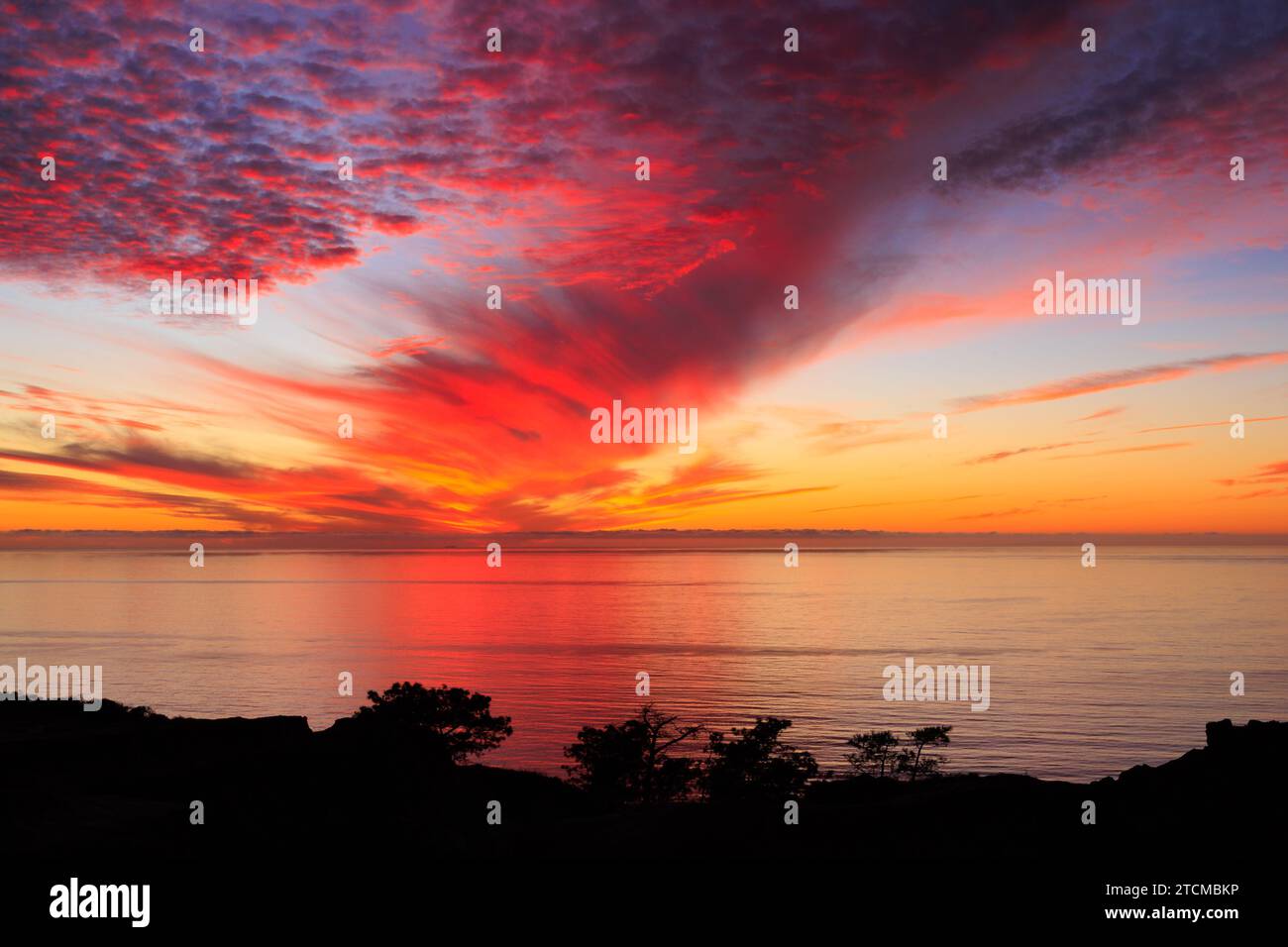 San Diego, CA. Dec. 11, 2023. Dramatic cloud formations form at sunset ...