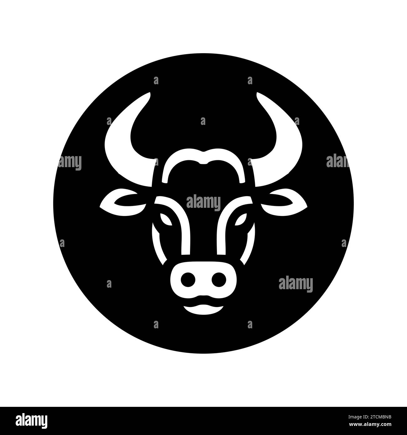 Bull head icon silhouette symbol. Buffalo cow ox isolated on white ...