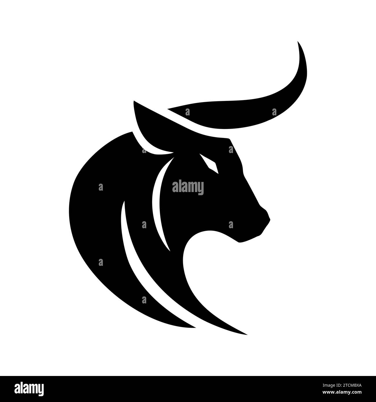 Bull head icon silhouette symbol. Buffalo cow ox isolated on white ...
