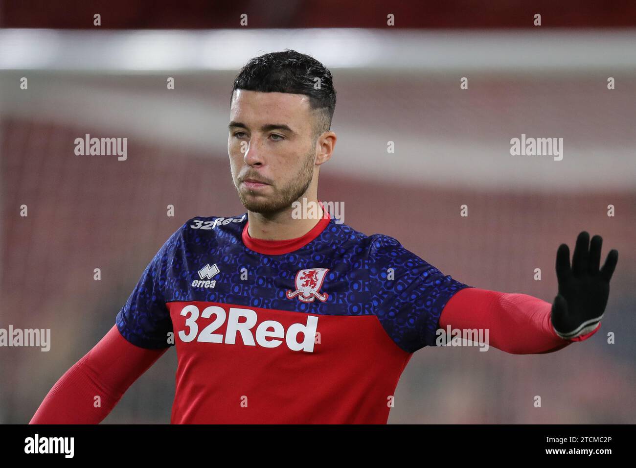 Sam Greenwood #29 of Middlesbrough during the pre match warm up ahead ...