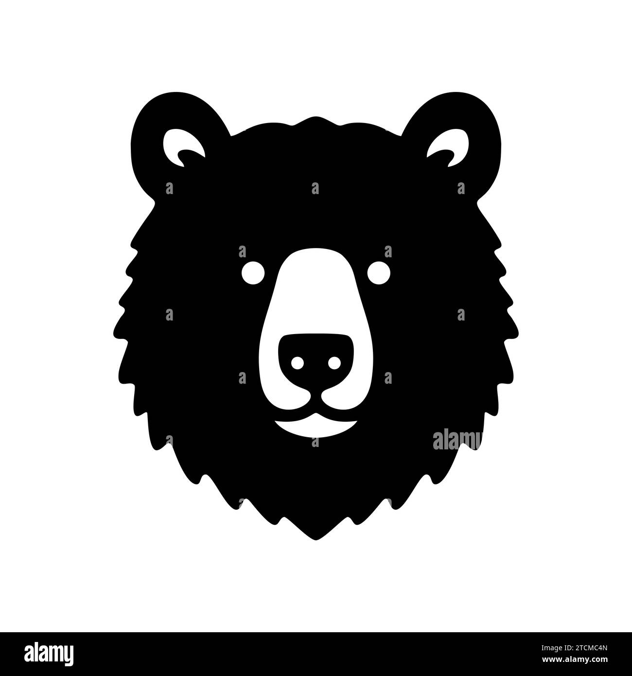Bear head icon. Wild animals bear icon silhouette isolated on white ...