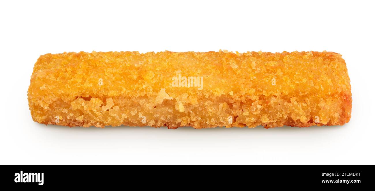 Fish finger or stick isolated on white background with full depth of ...