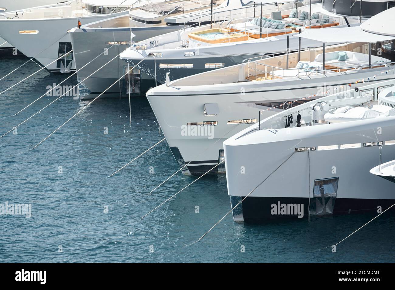 Few huge luxury yachts at the famous motorboat exhibition in the ...