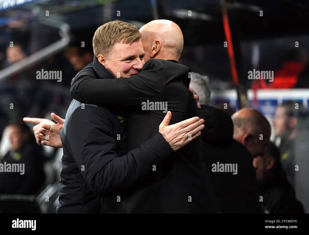 AC Milan manager Stefano Pioli with Newcastle United manager Eddie Howe ...