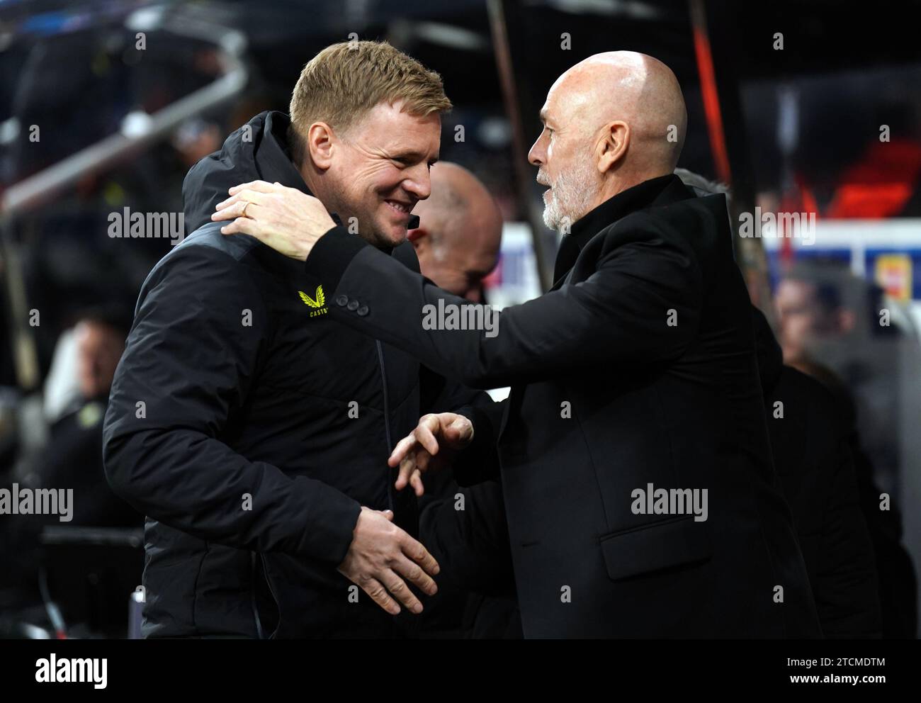 AC Milan manager Stefano Pioli with Newcastle United manager Eddie Howe ...