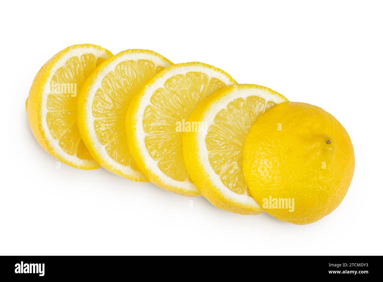 Ripe lemon half isolated on white background with full depth of field ...