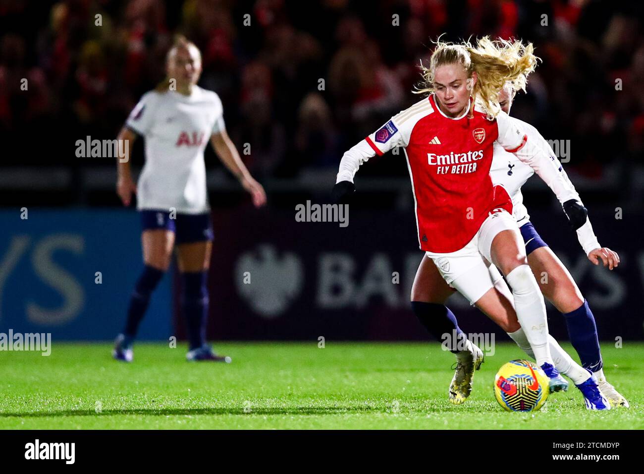 London, UK. 13th Dec, 2023. Kathrine Kuhl (22 Arsenal) in action during ...
