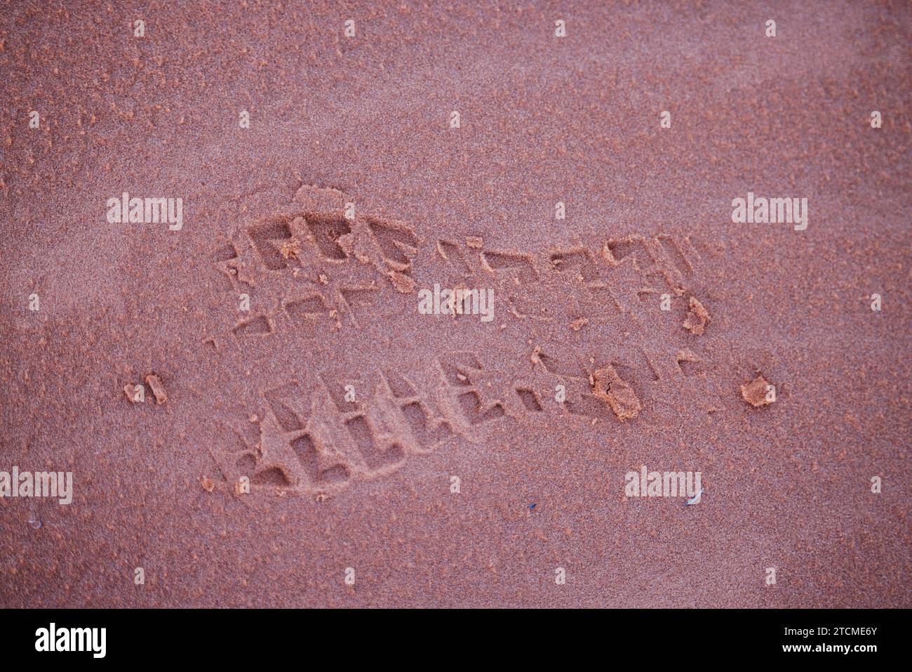 deep footprint in red sand Stock Photo - Alamy
