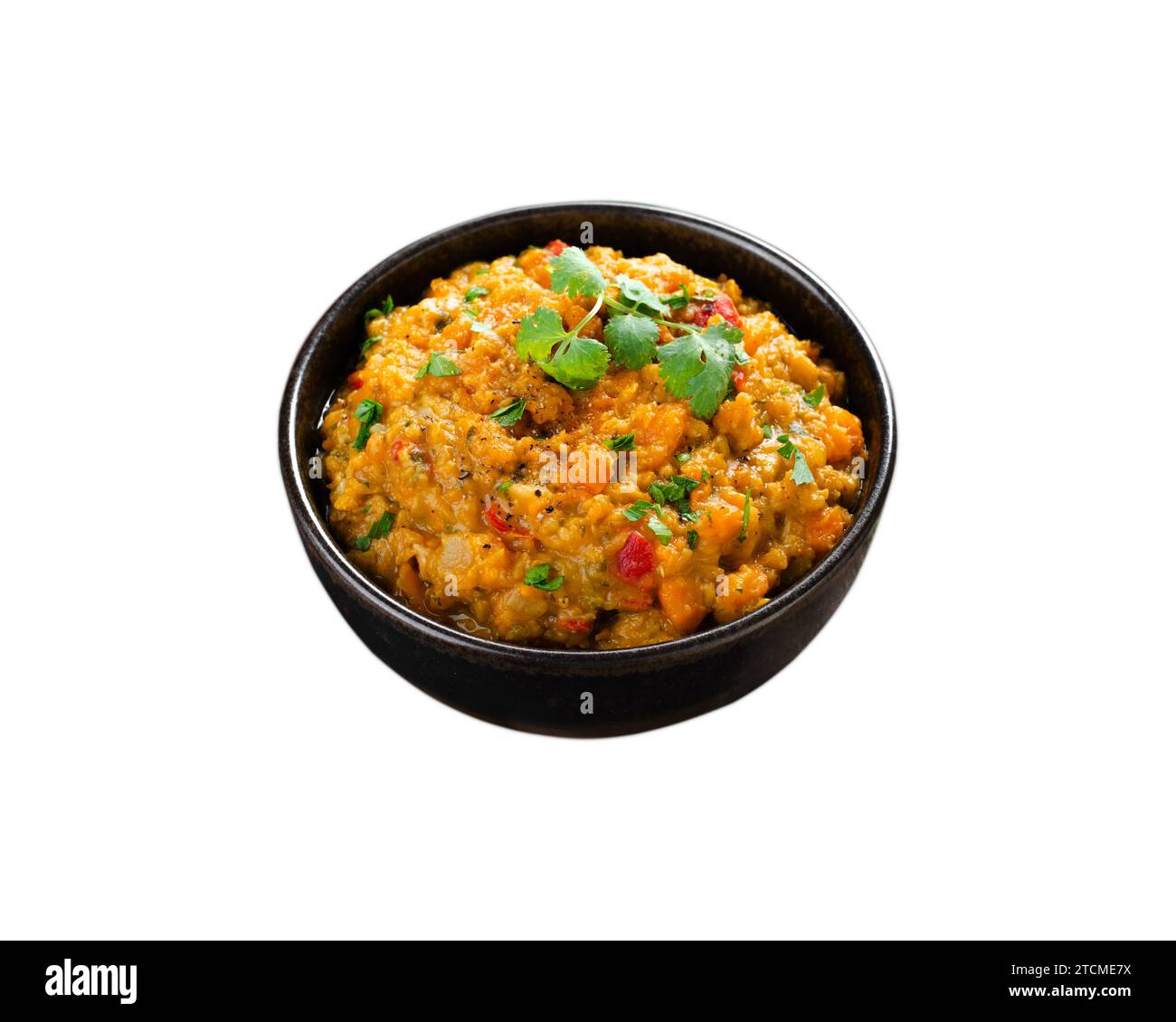 Red Lentil Indian Curry Dal, Lentil Dhal, Tasty Meal on White Isolated ...